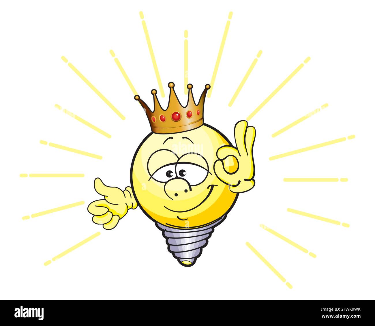 Cartoon electric light thought Cut Out Stock Images & Pictures - Alamy
