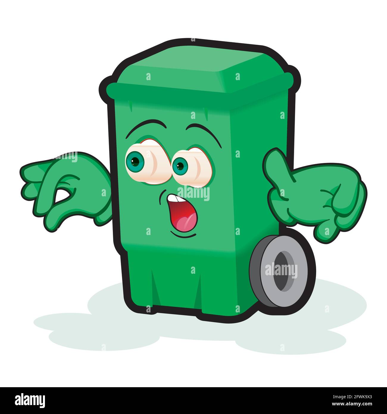 Trash Can Cartoon Character. Mascot Illustration Trash Can. Reuse ...