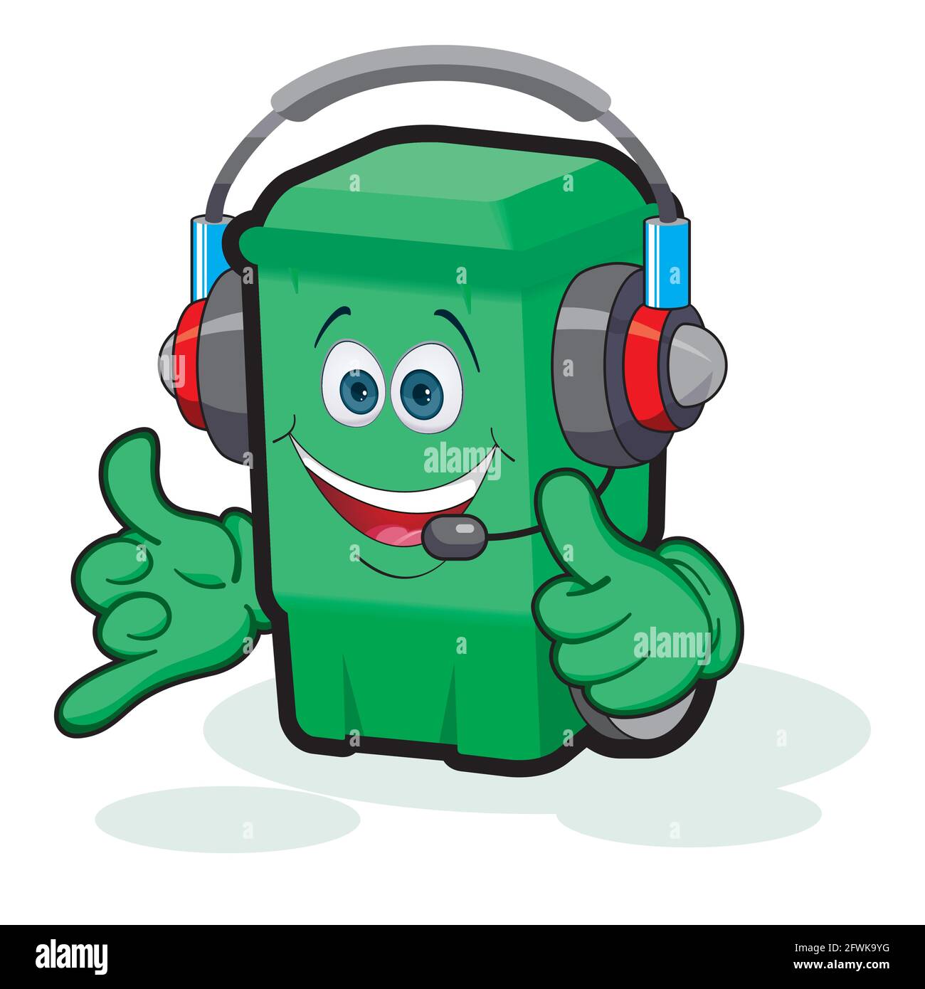 Trash Can Cartoon Character. Mascot Illustration Trash Can. Reuse ...