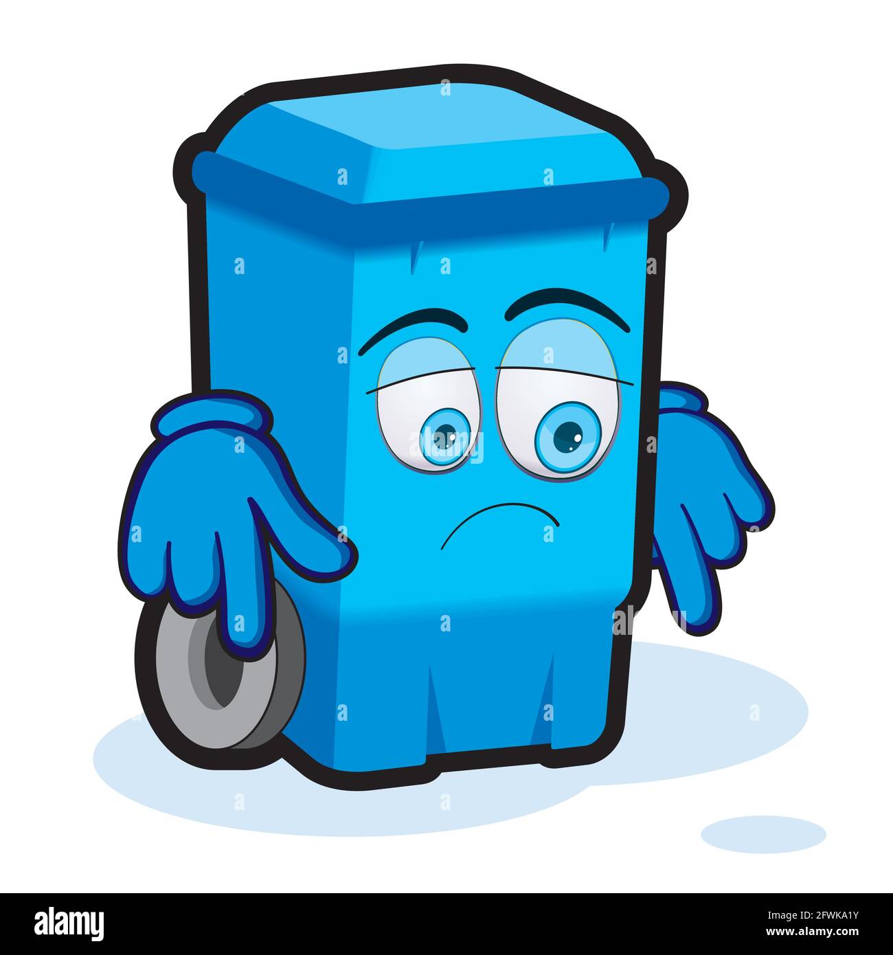 Trash Can Cartoon Character. Mascot Illustration Trash Can. Reuse ...