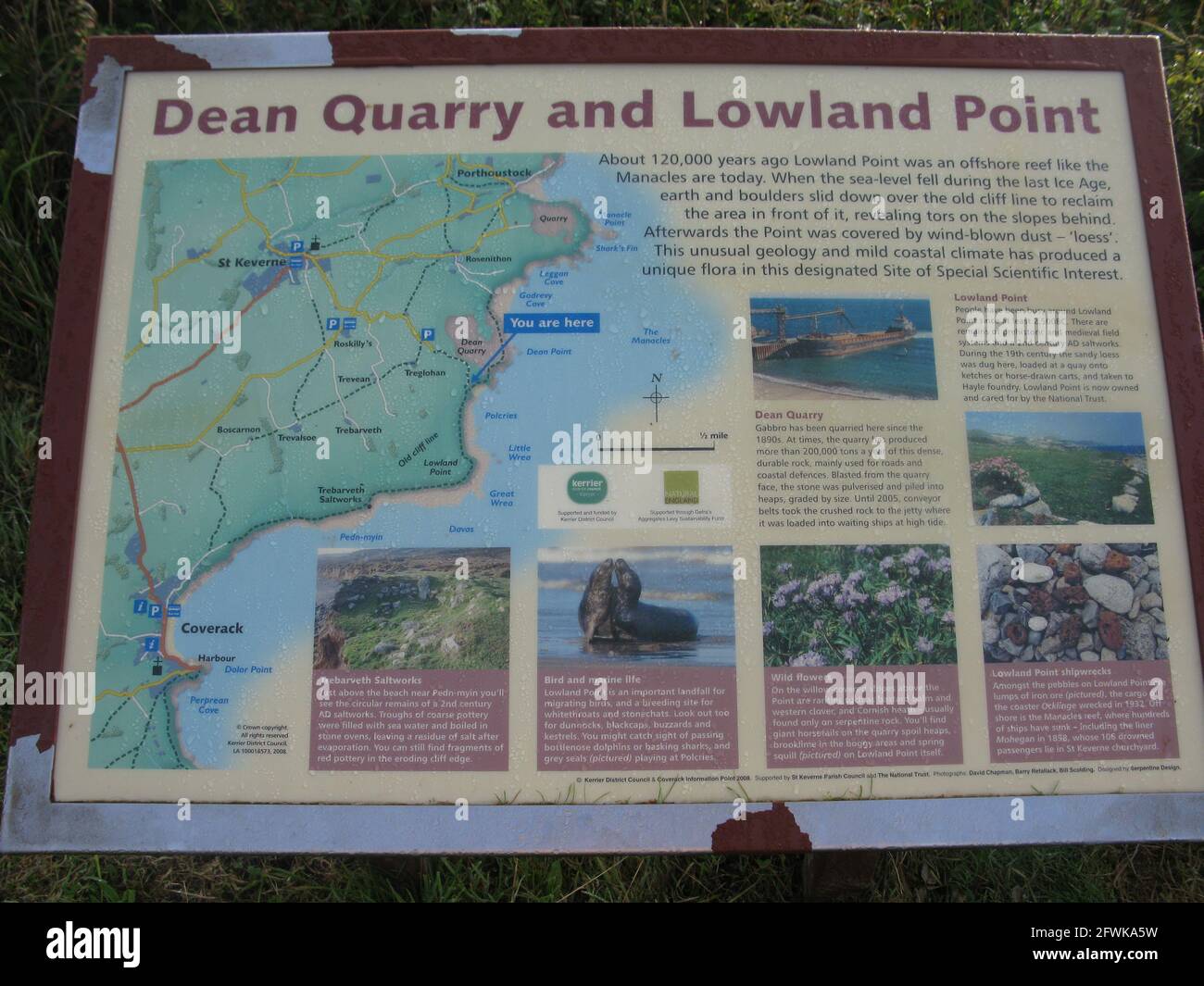 Dean Quarry Lowland point information panel. South west coast path ...