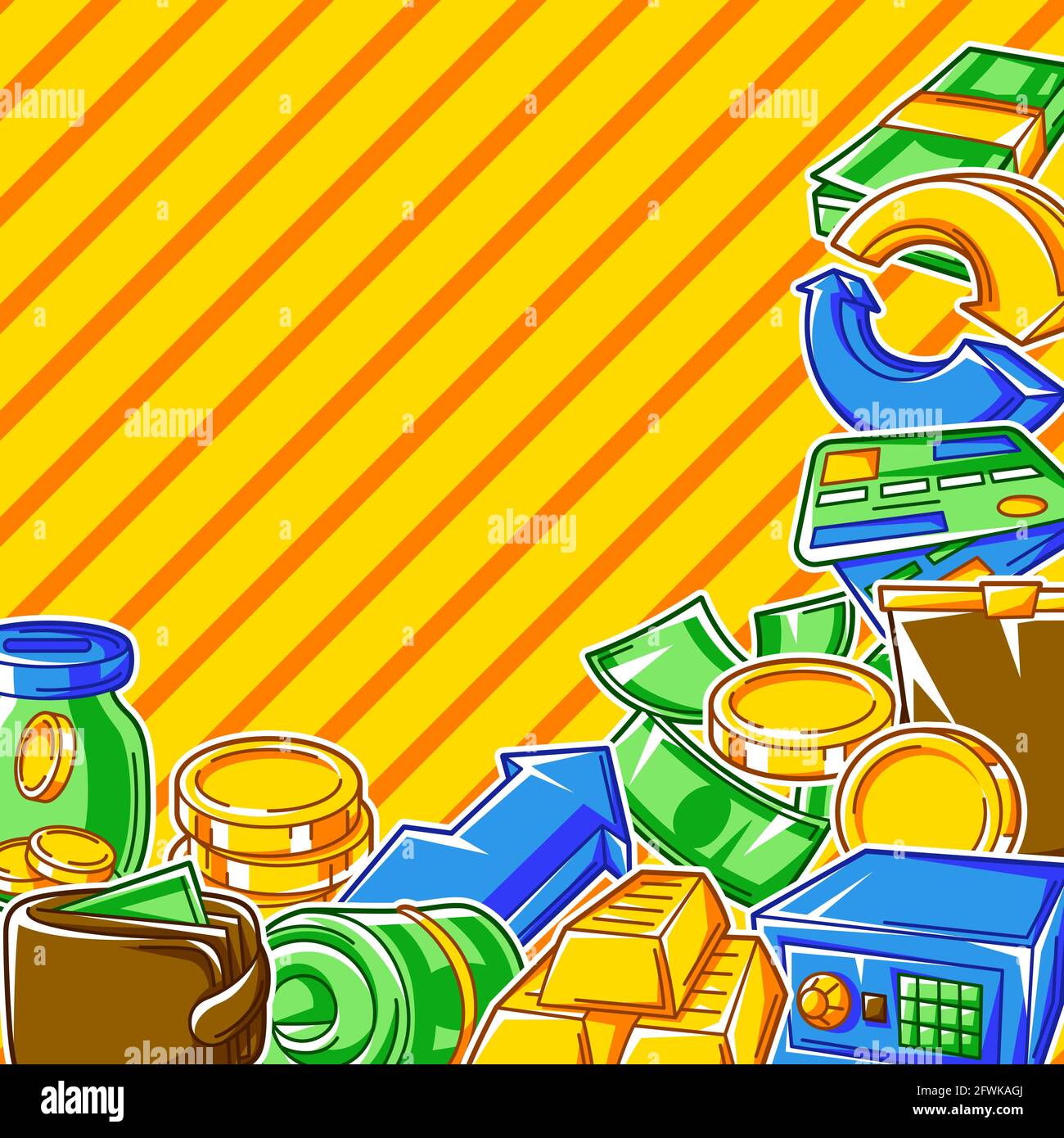 Banking background with money icons. Business concept with finance ...