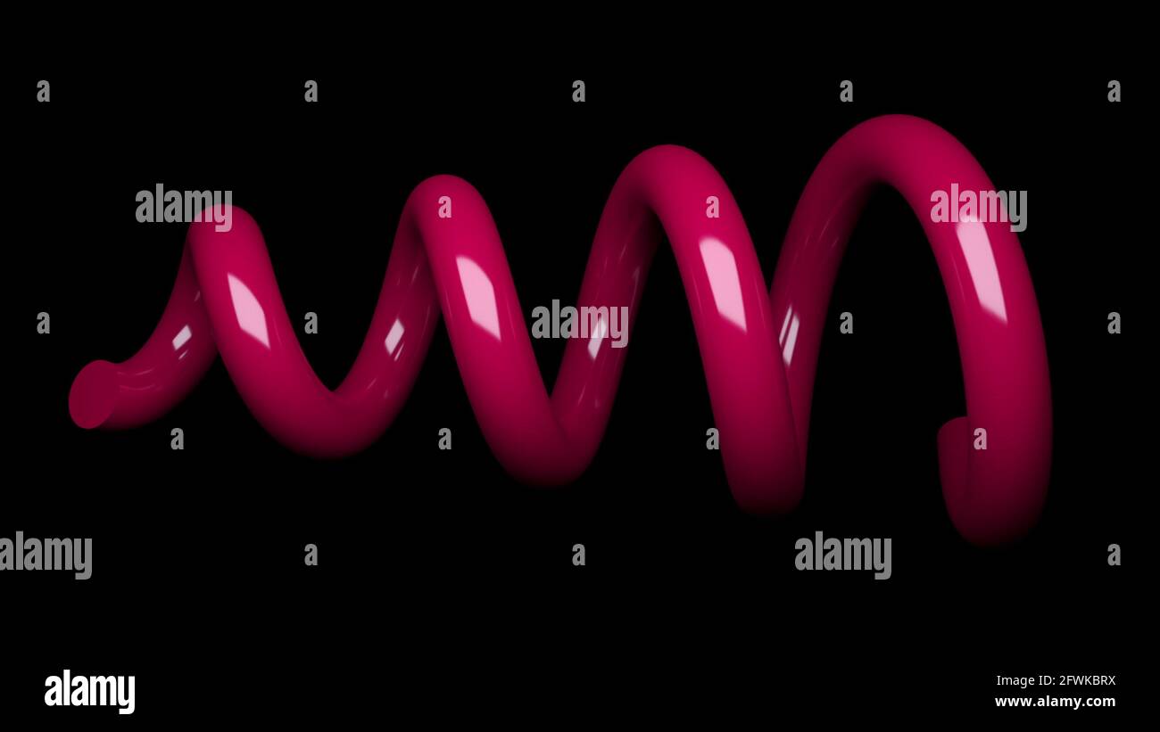 Simple 3d spiral shape is in space, 3d rendering computer generated ...