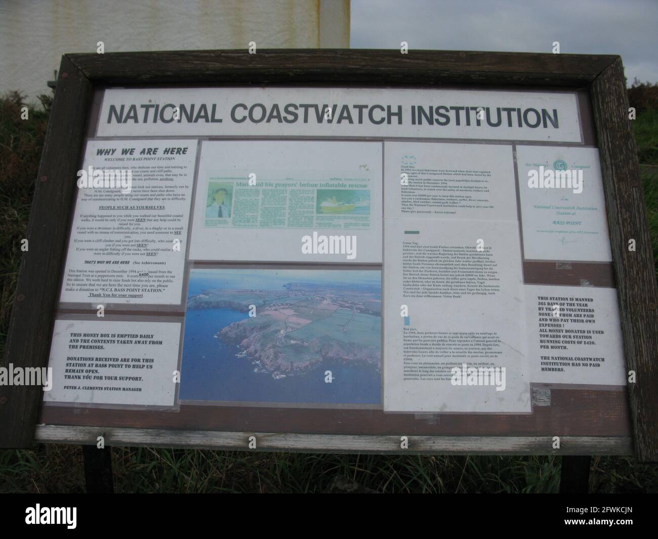 National coastwatch institution information board. South west coast ...