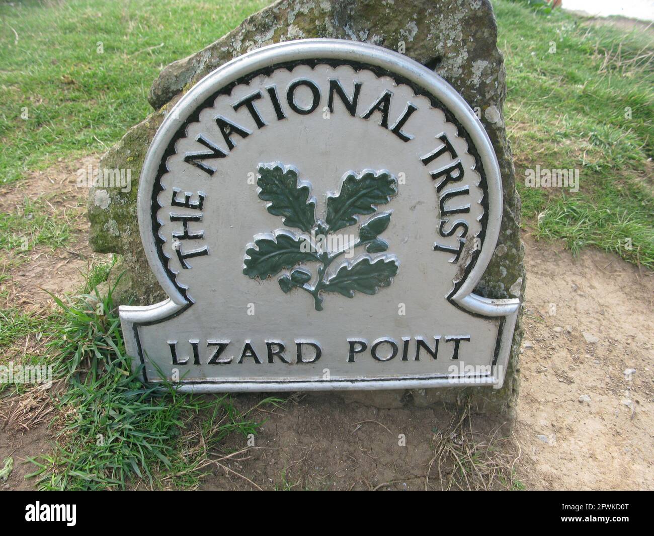 Lizard point sign. South west coast path. Lizard peninsula. Cornwall ...