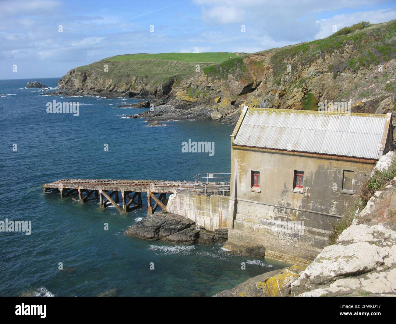 Lizard point Polpeor Cove lifeboat station. South west coast path ...