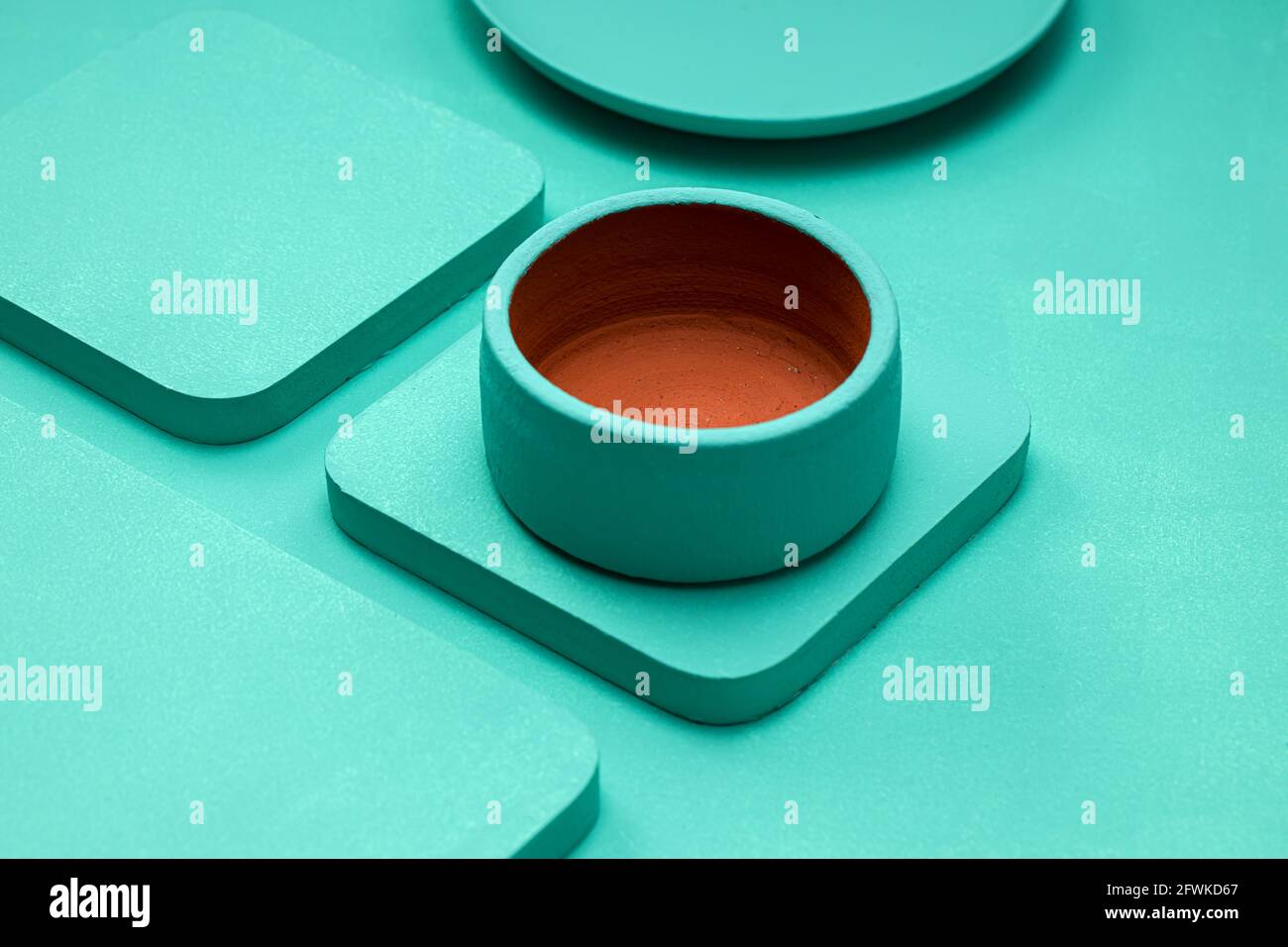 Aqua colour , solid aqua textured background with different shapes of ...