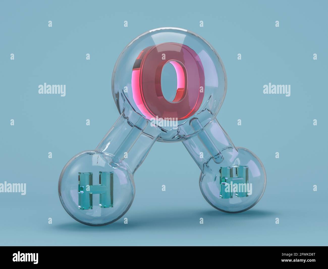 Water molecule. Ecology, biology and biochemistry concept. 3D rendering ...