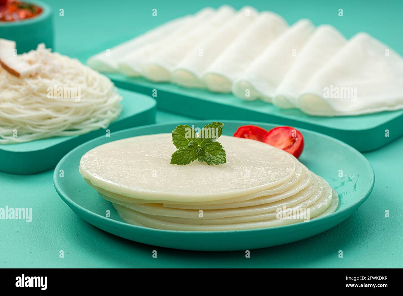 Rice Pathiri and Ideyappam, south indian malabar special breakfast made ...