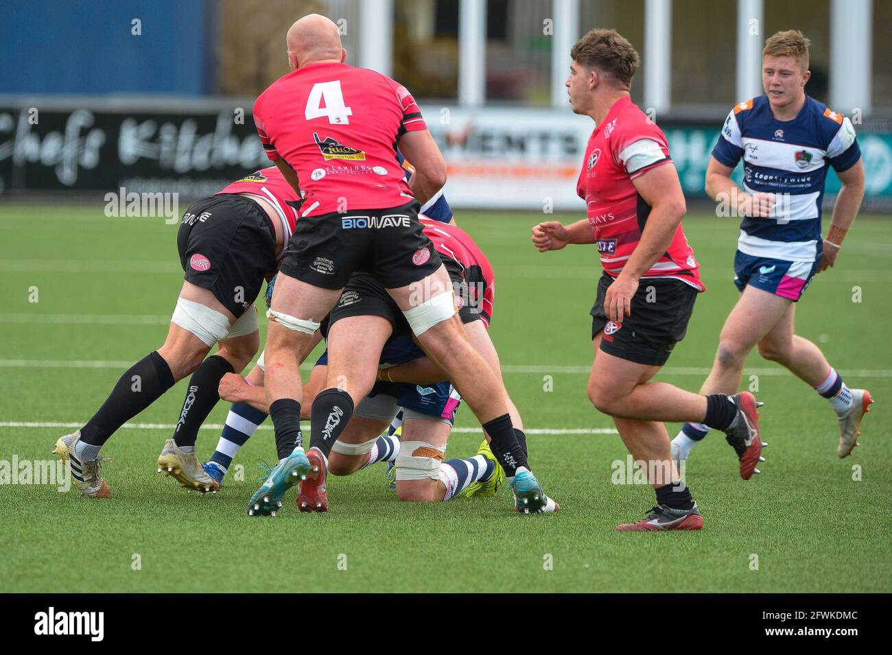 Josh Caulfield of Cornish Pirates seen in action during the Greene King ...