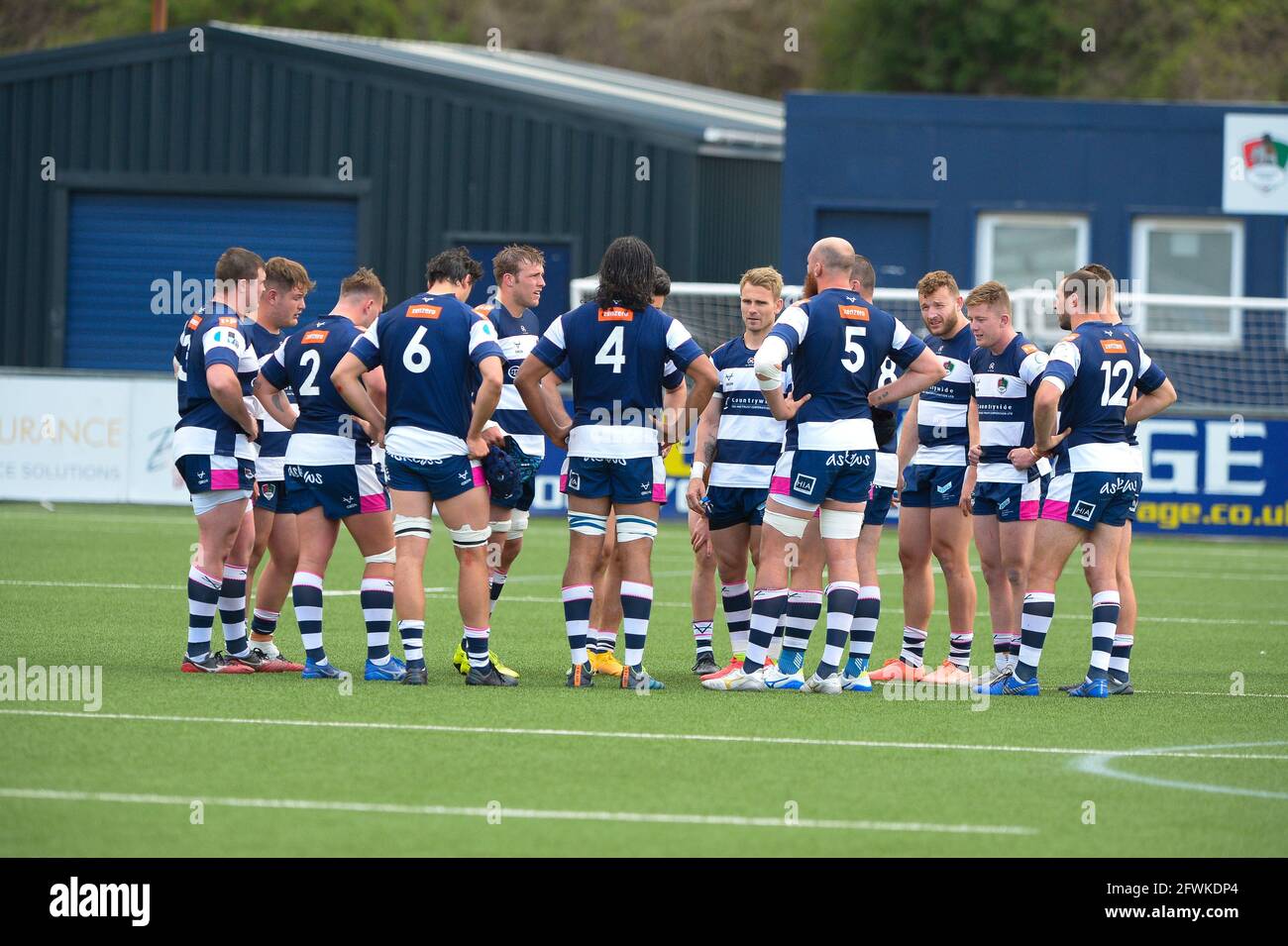 Coventry Rugby team during the Greene King IPA Championship match ...
