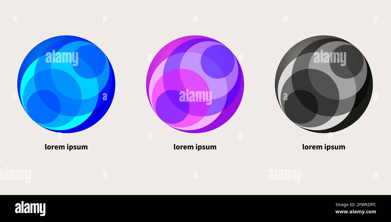 Abstract geometric unique round logo. Vector illustration Stock Vector ...