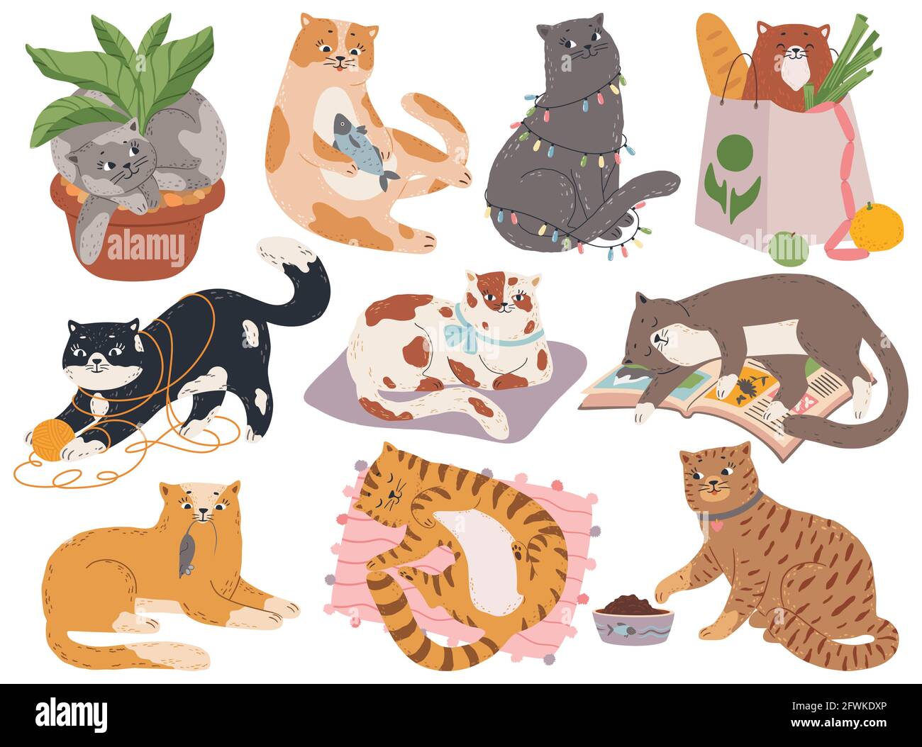 Kittens paper bag Stock Vector Images - Alamy