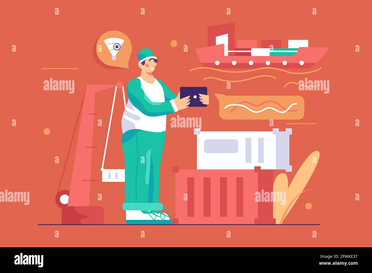 Alone worker Stock Vector Images - Alamy