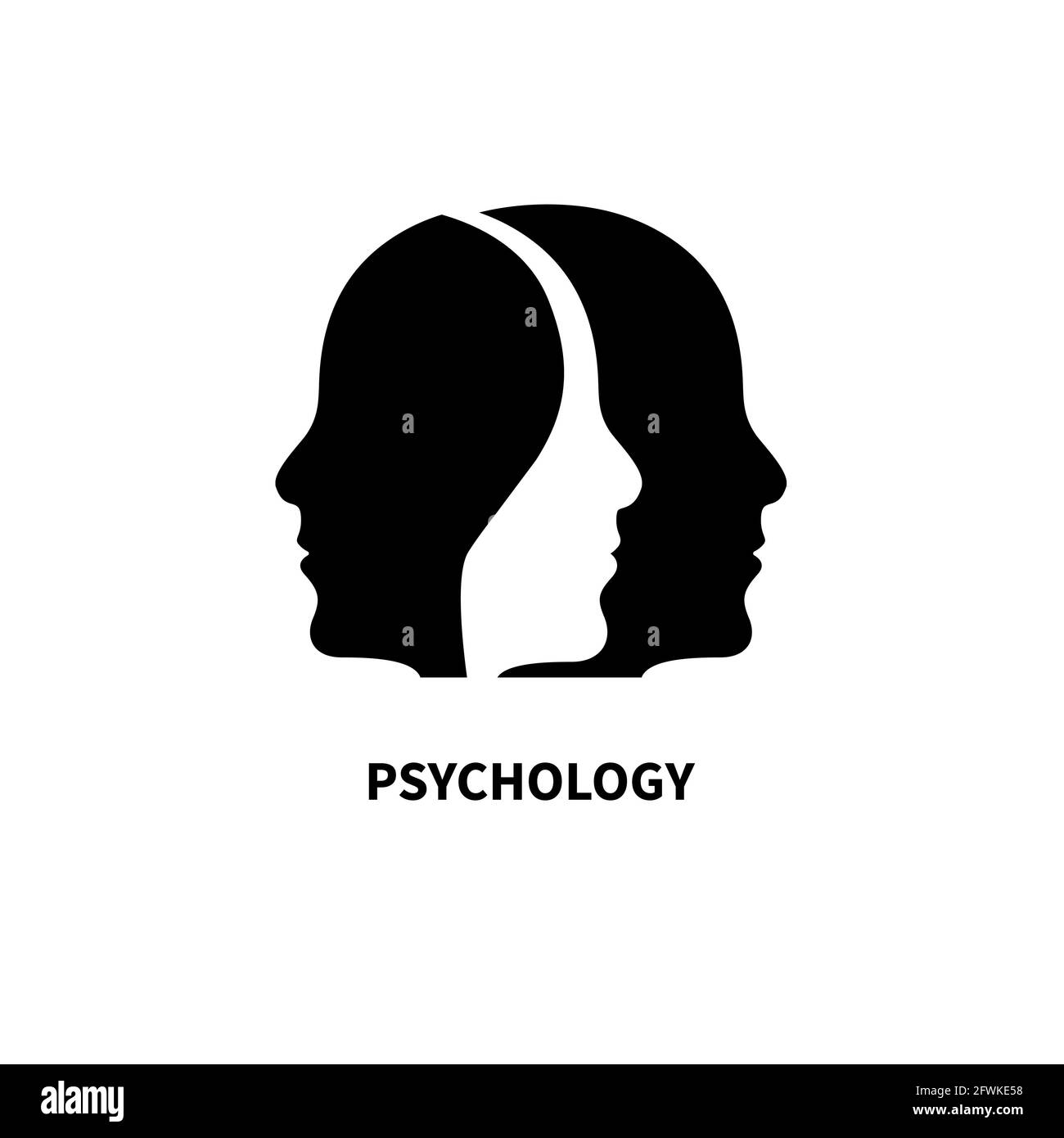 Psychology logo. Male profiles. Therapy icon. Communication symbol ...