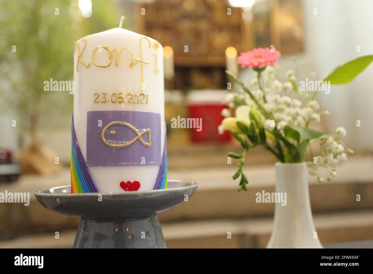 Wernigerode, Germany. 23rd May, 2021. Flower decorations and a ...