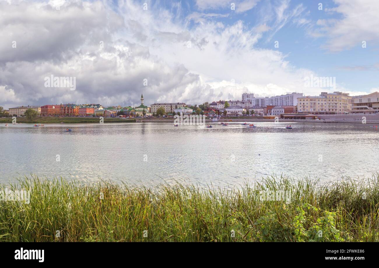 View of the lake Nizhny Kaban in the historical center of city. Kazan ...