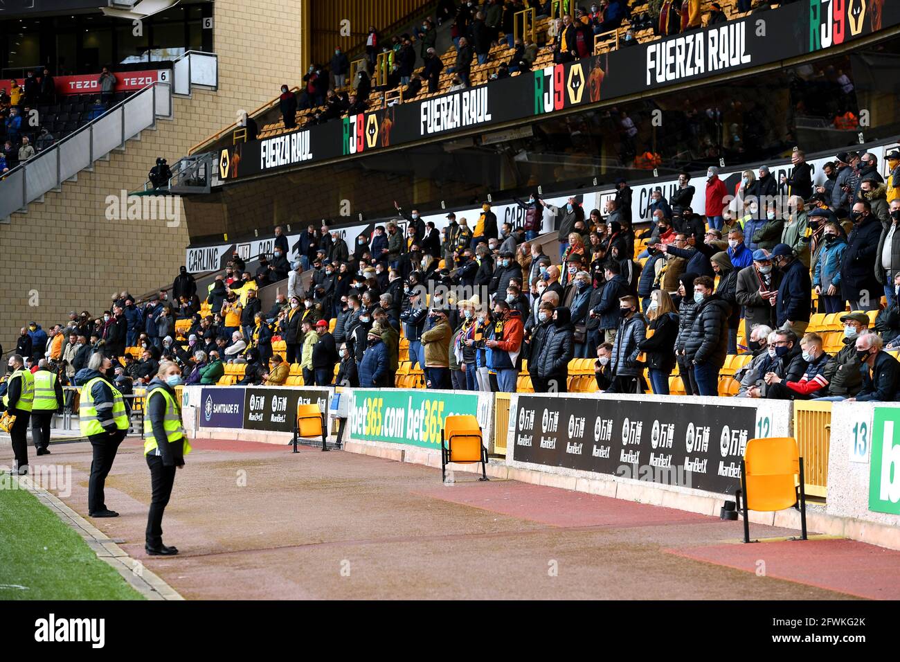 Wolverhampton Wanderers fans in the stands ahead of the Premier League ...