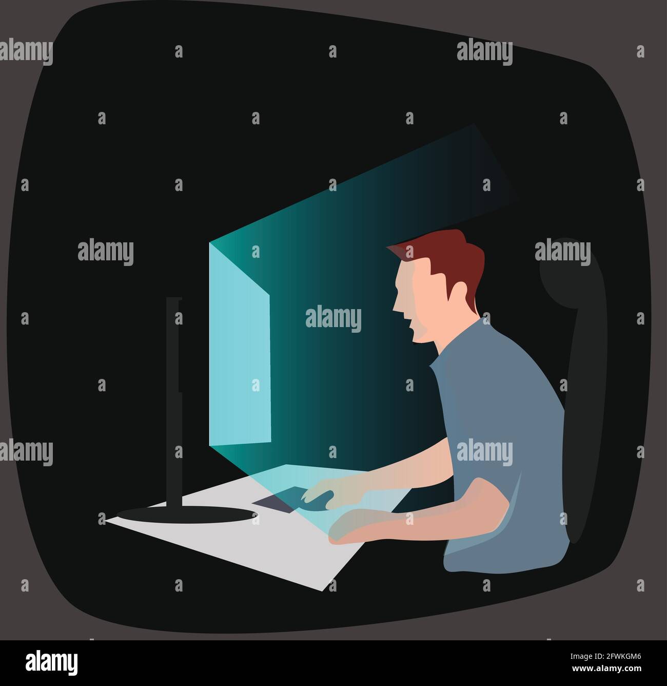 Working at Night vector illustration Stock Vector Image & Art - Alamy