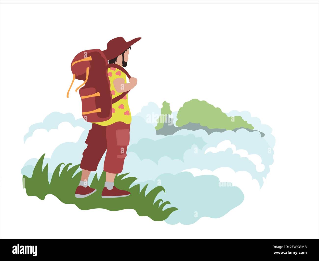 Adventure Traveler vector Illustration on white background Stock Vector ...