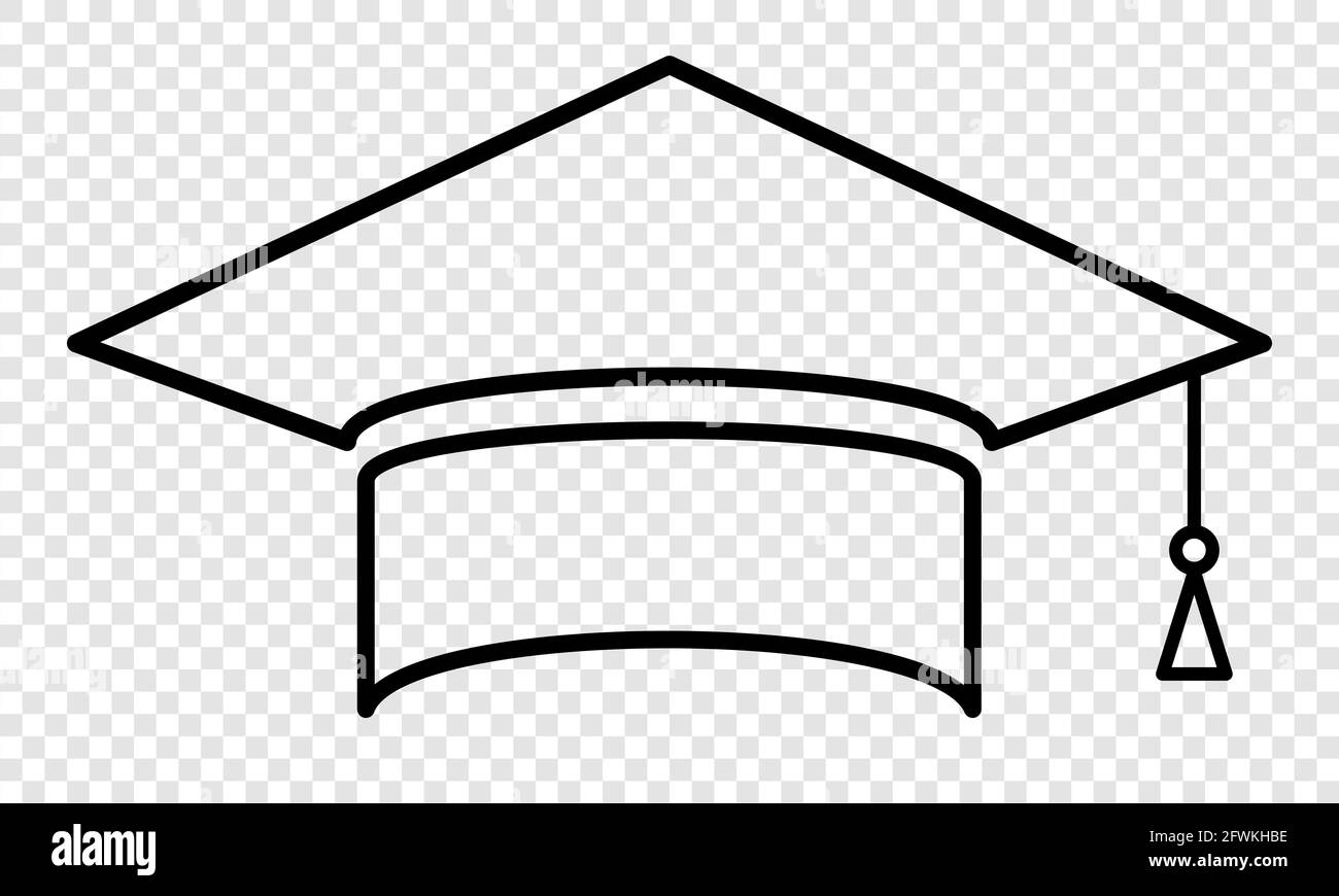 Symbol of Graduation Cap. Thin line Icon of College. Vector isolated on ...