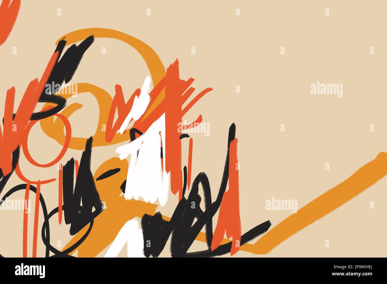 abstract graffiti scribble shape with rough painting and scribble. Neo ...