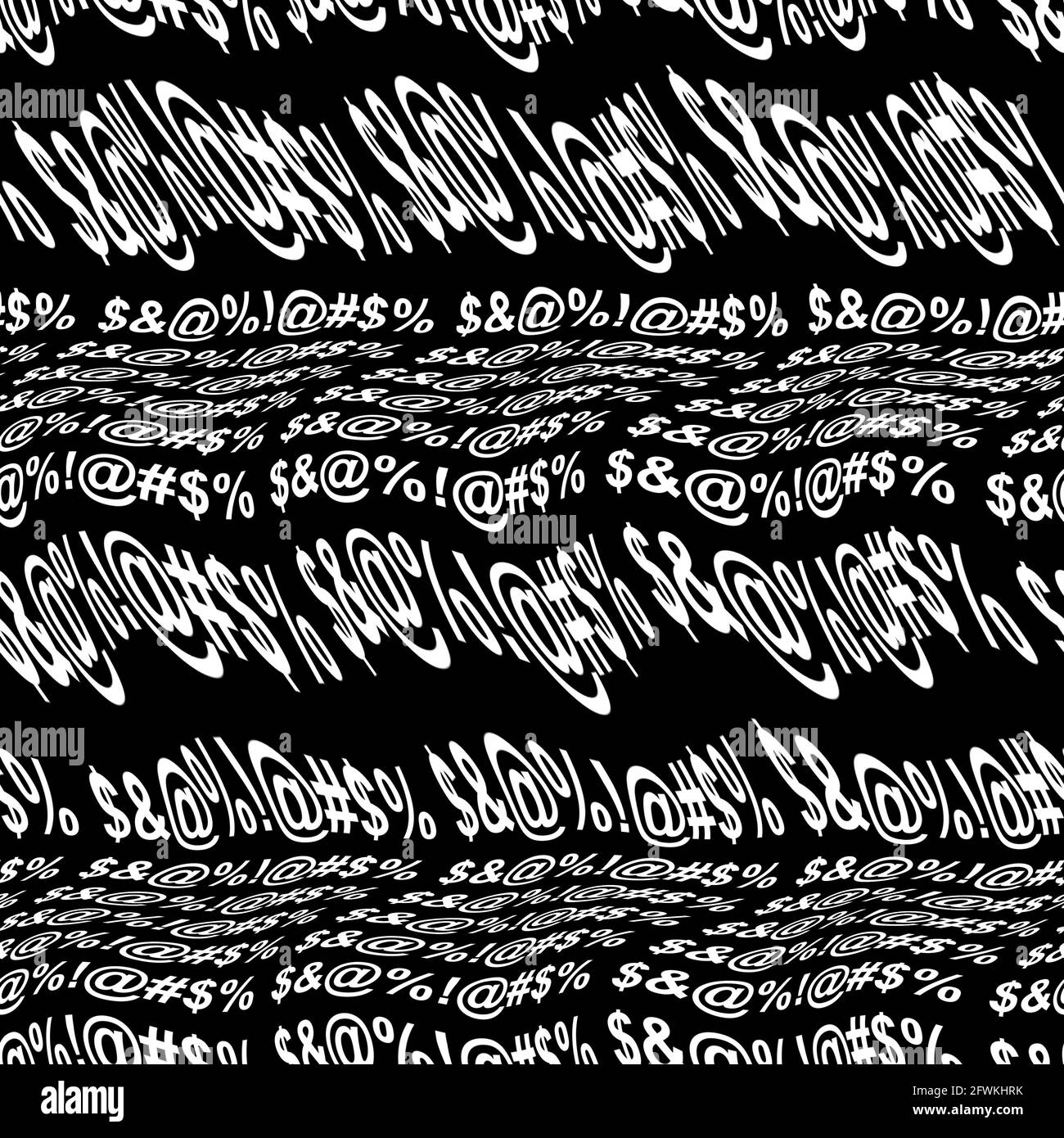 Special character word warped, distorted, repeated, and arranged into ...