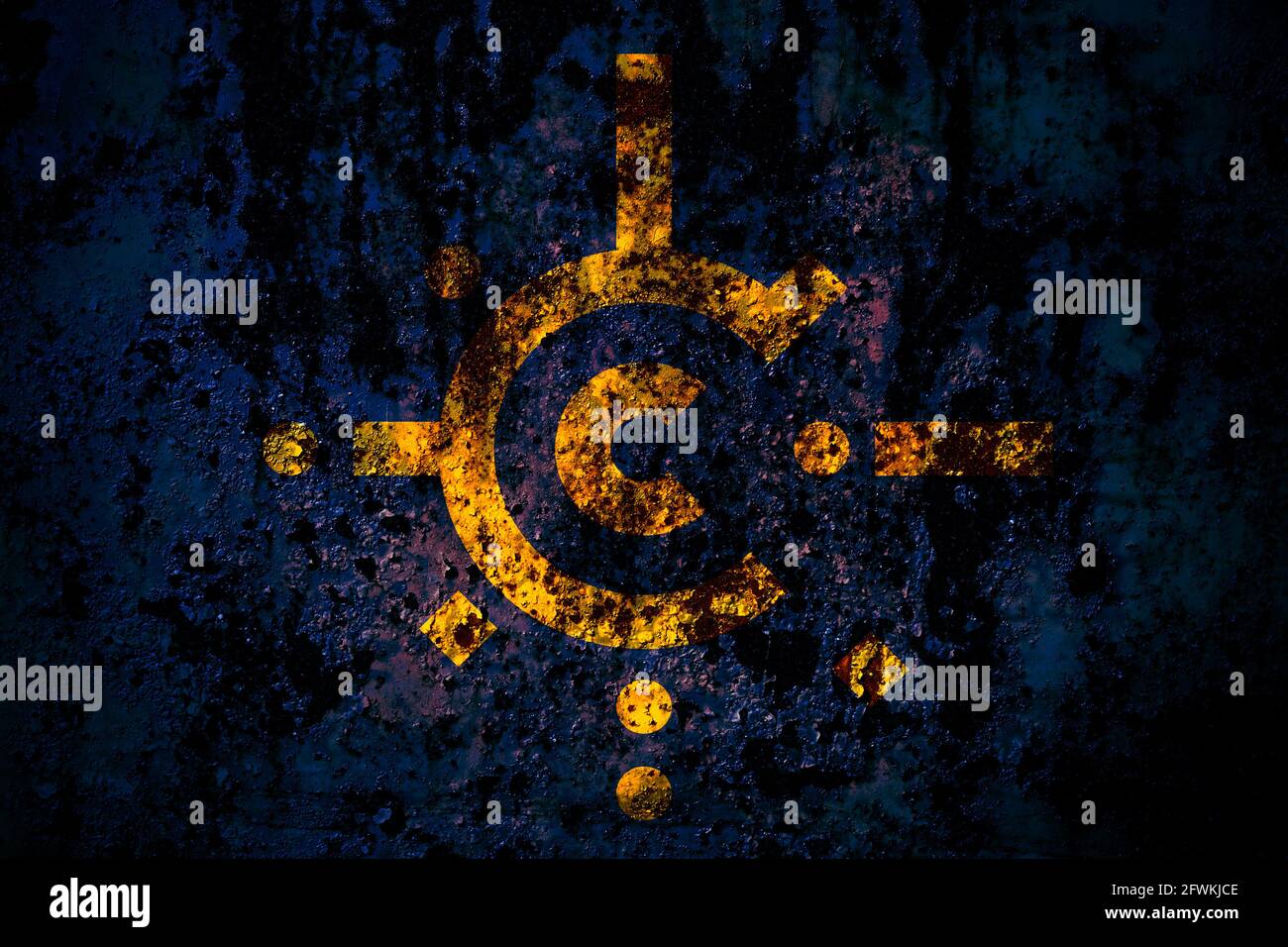 CEFTA flag on grunge metal background texture with scratches and cracks ...