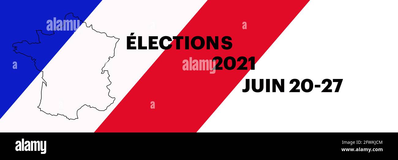 banner for French local elections in french with dates ,outline of ...