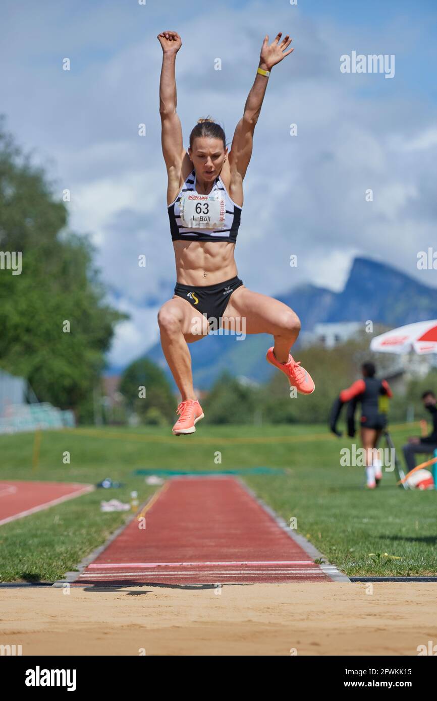 Landquart, Schweiz. 23. Mai 2021. Lydia Boll beim Weitsprung am ...