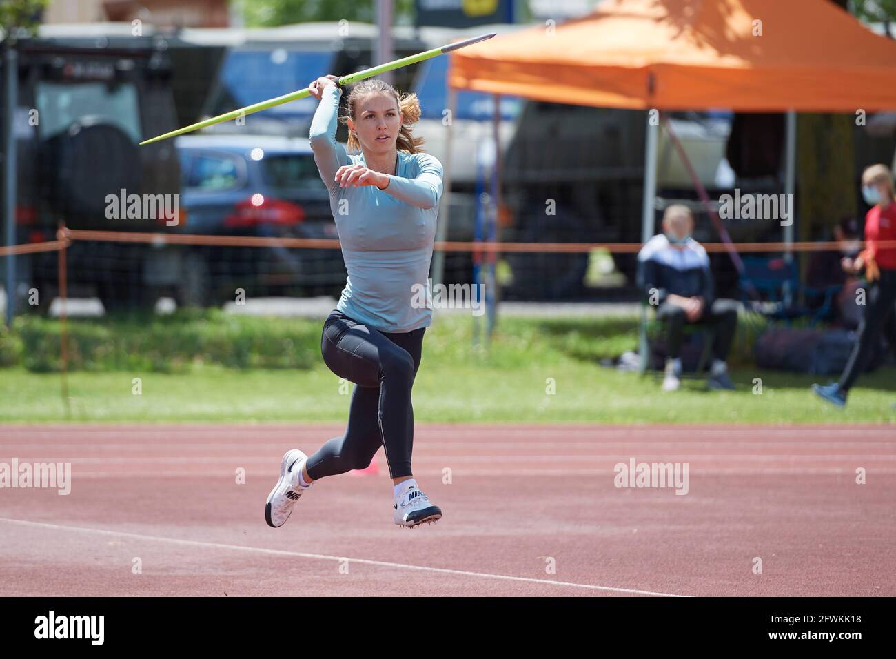 Landquart, Schweiz. 23. Mai 2021. Lydia Boll beim Speerwurf am ...