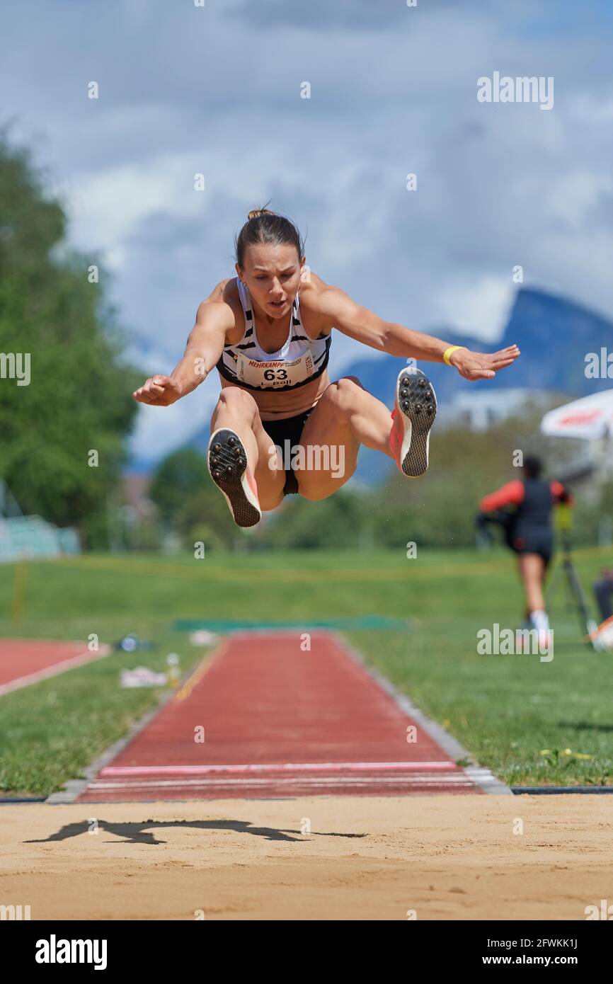 Landquart, Schweiz. 23. Mai 2021. Lydia Boll beim Weitsprung am ...