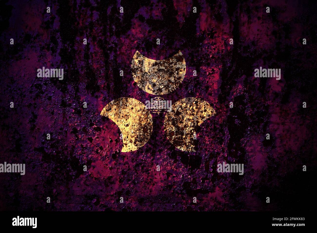 Japan, Japanese, Gunma Prefecture flag on grunge metal background ...