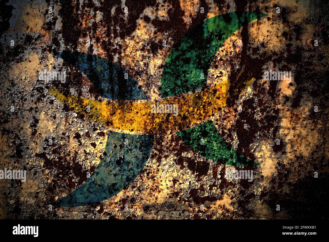 Japan, Japanese, Hokuto, Hokkaido, Oshima, Subprefecture flag on grunge ...