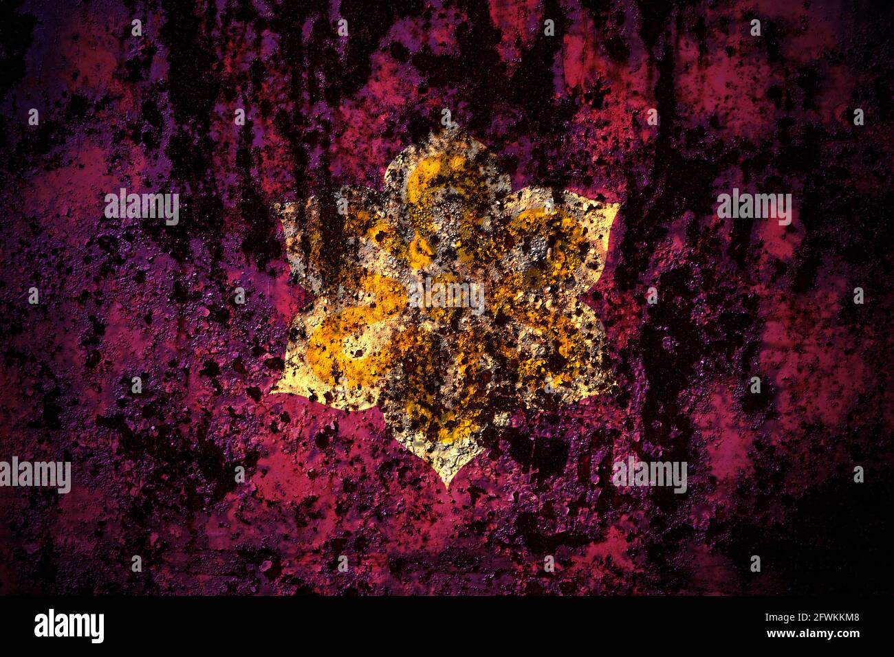 Japan, Japanese, Kyoto Prefecture flag on grunge metal background ...