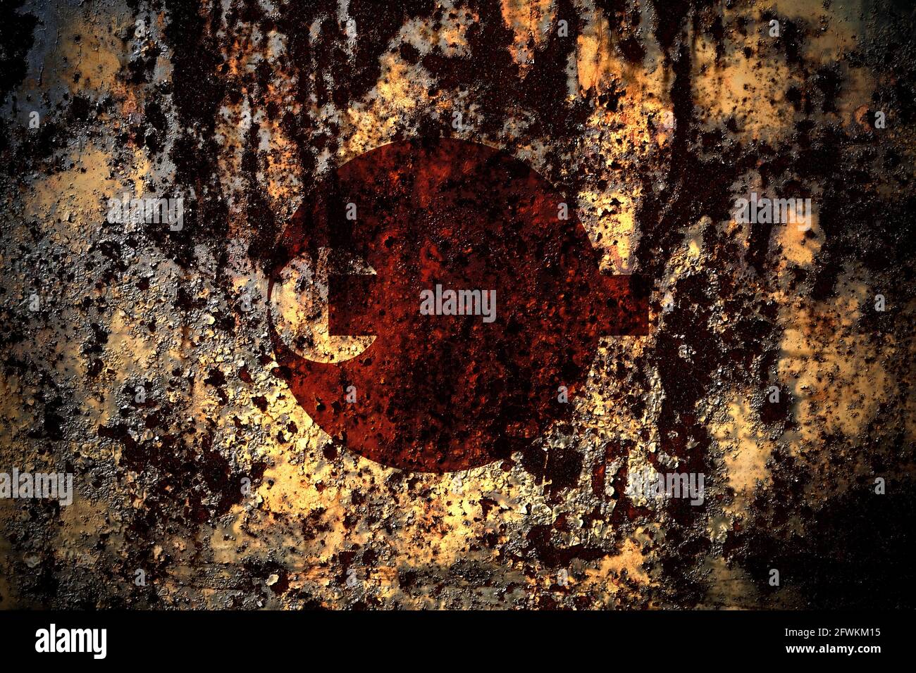 Japan, Japanese, Nara Prefecture flag on grunge metal background ...