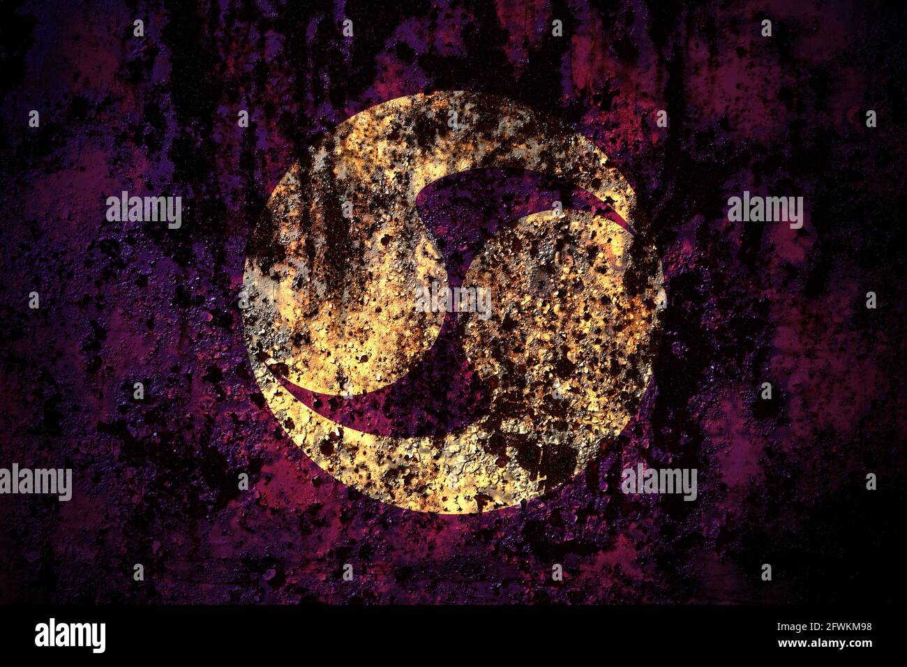 Japan, Japanese, Samani, Hokkaido, Hidaka, Subprefecture flag on grunge ...