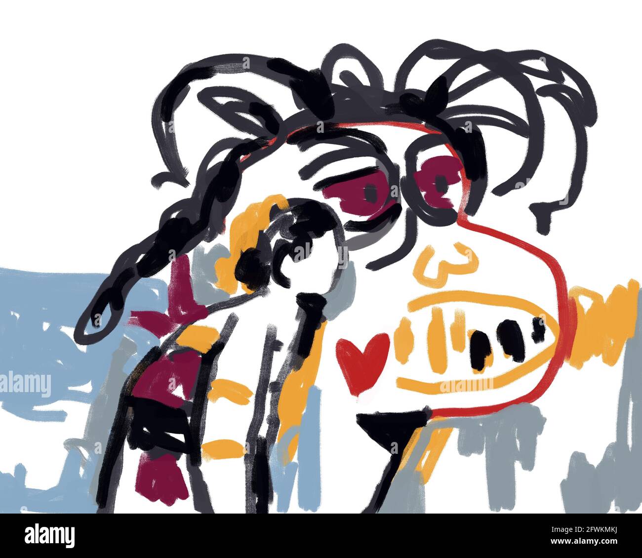 people lovely with shadow memory with big portrait face. graffiti ...