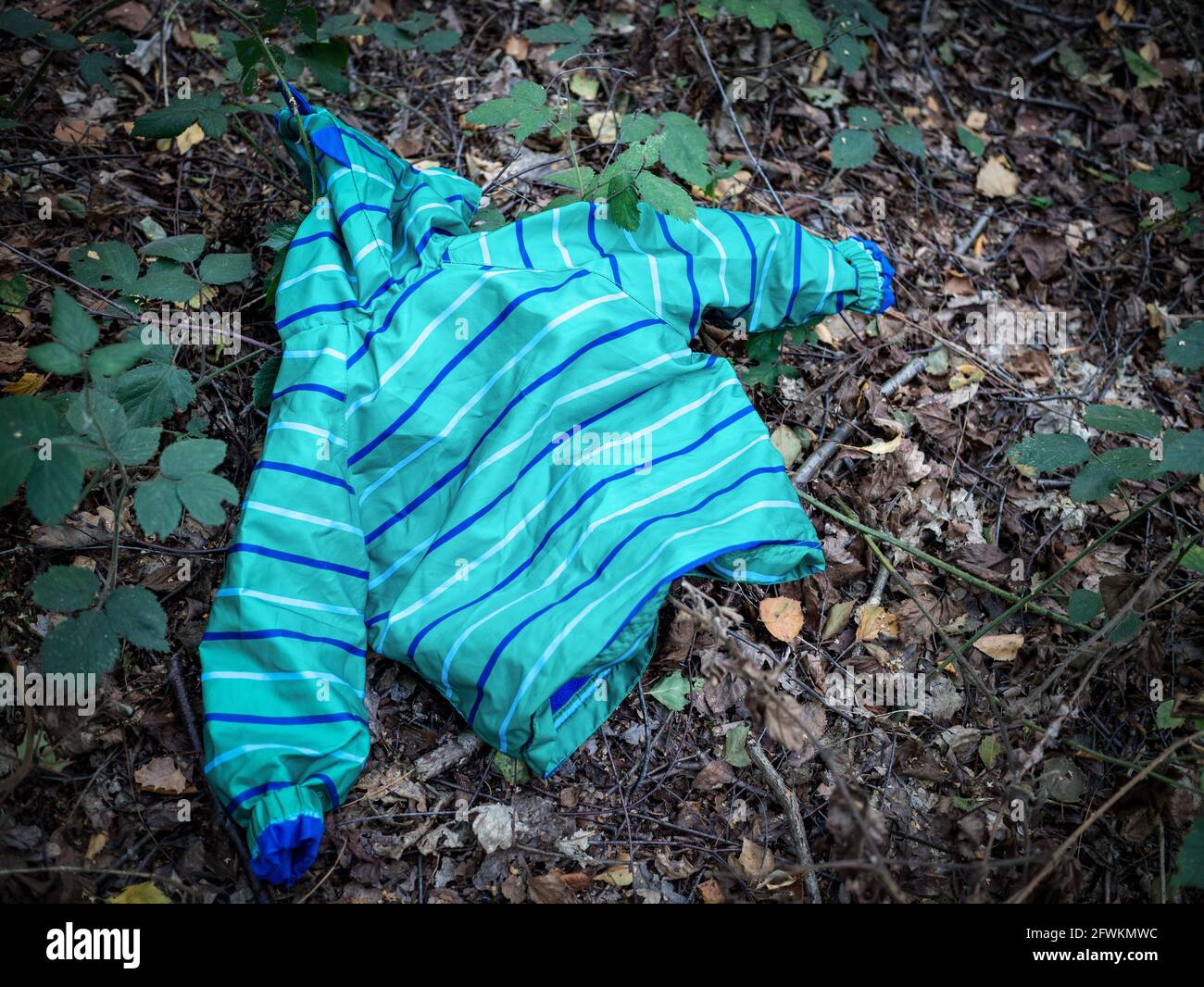 Lost property Small cyan jacket with blue and white stripes left on the ...