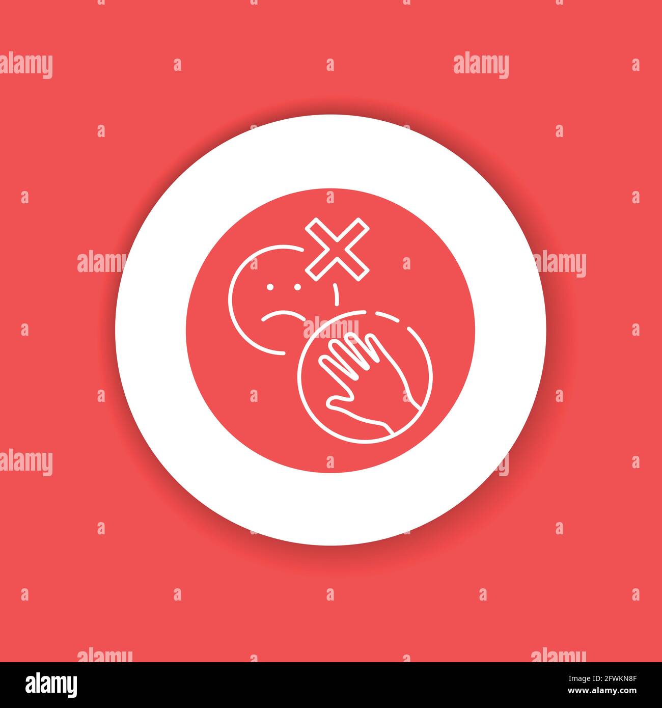 Do not hold the evil color glyph icon. Pictogram for web page, mobile ...