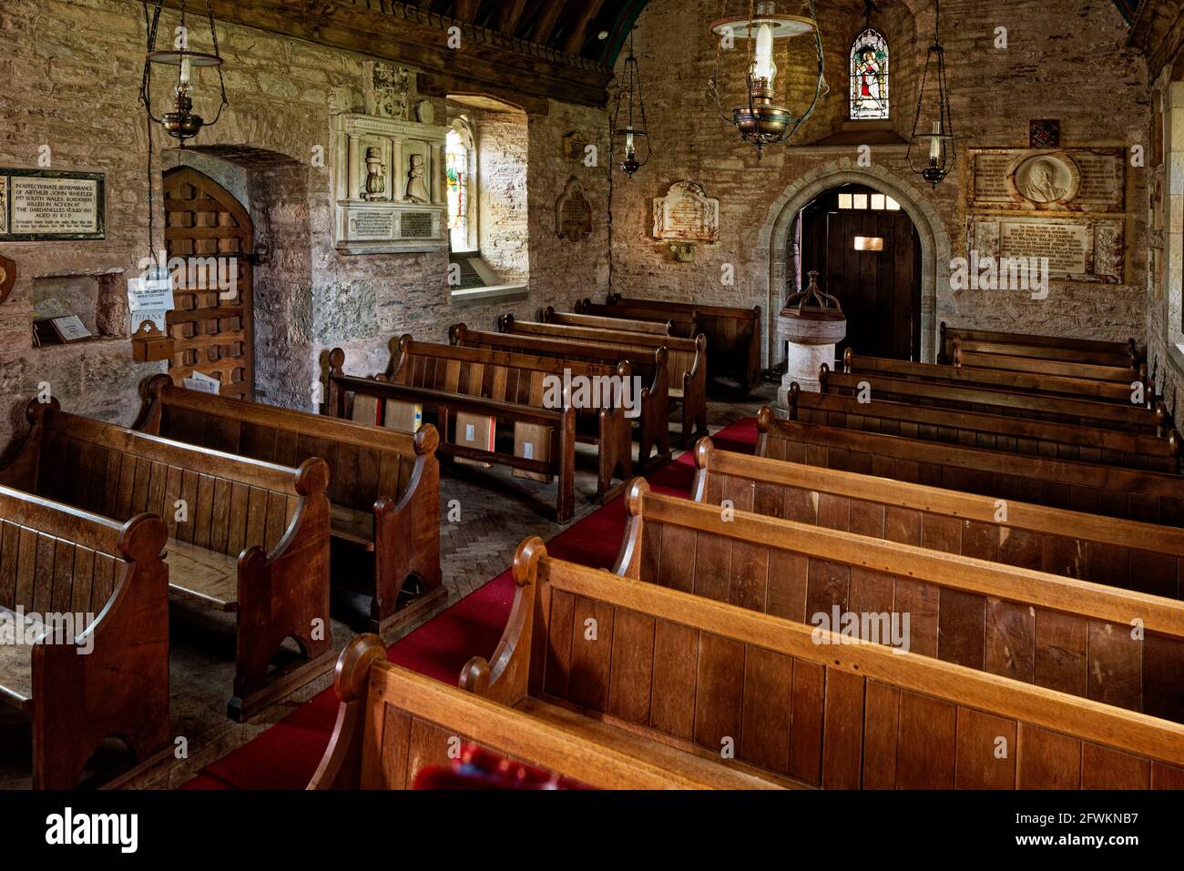 St Faith's Church in the Herefordshire village of Bacton stands in an ...