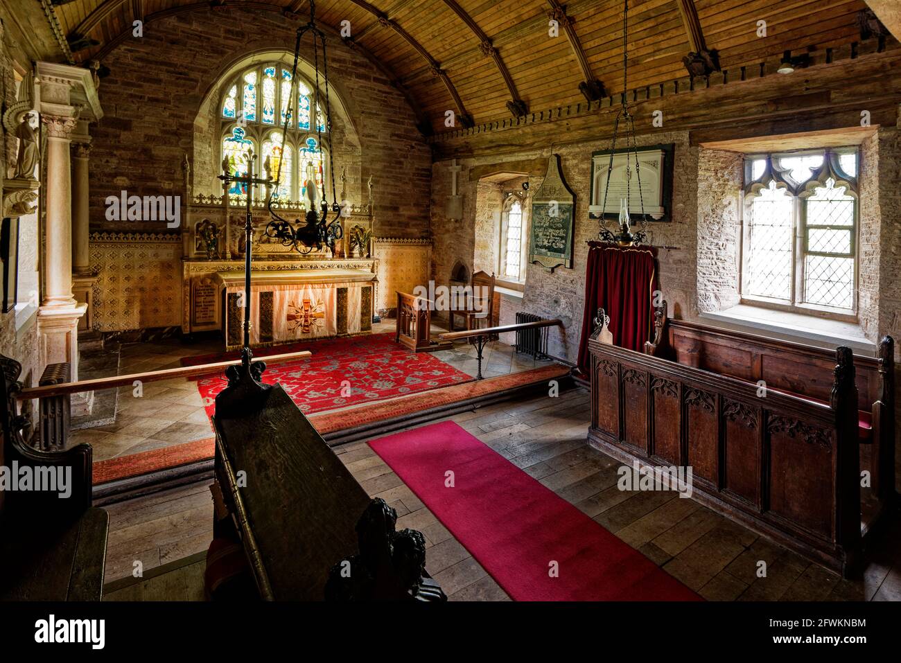 St Faith's Church in the Herefordshire village of Bacton stands in an ...