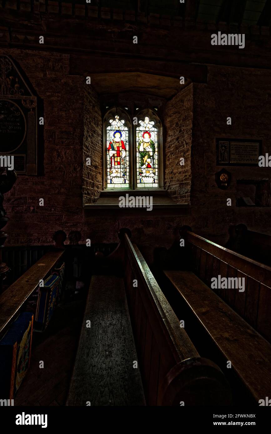 St Faith's Church in the Herefordshire village of Bacton stands in an ...