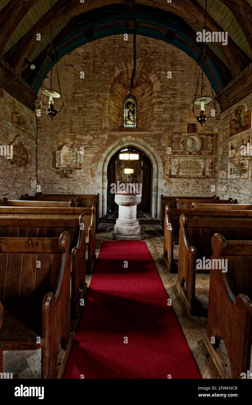 St Faith's Church in the Herefordshire village of Bacton stands in an ...