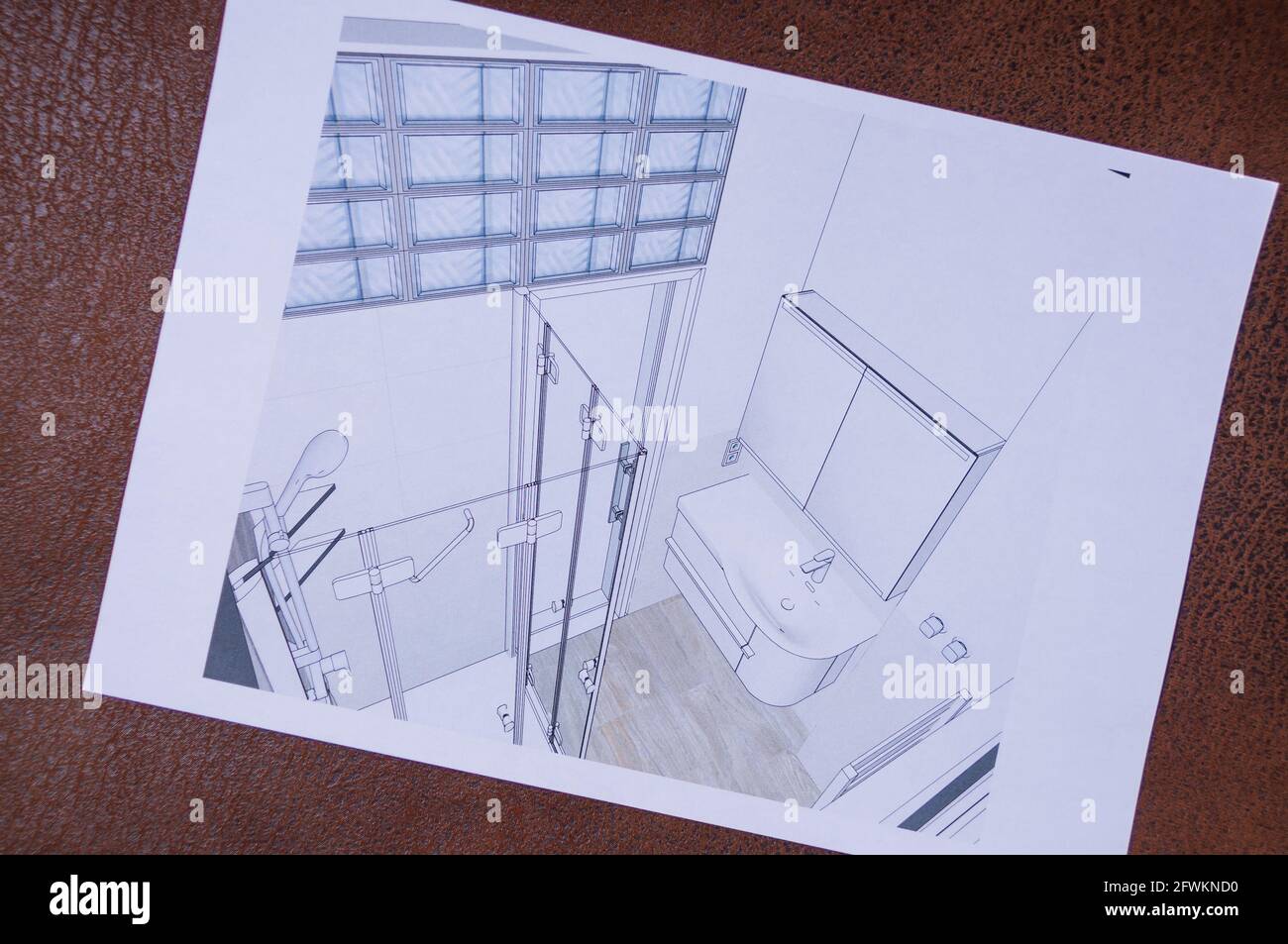 Planning a bathroom with a glass block window. View of the bathroom ...