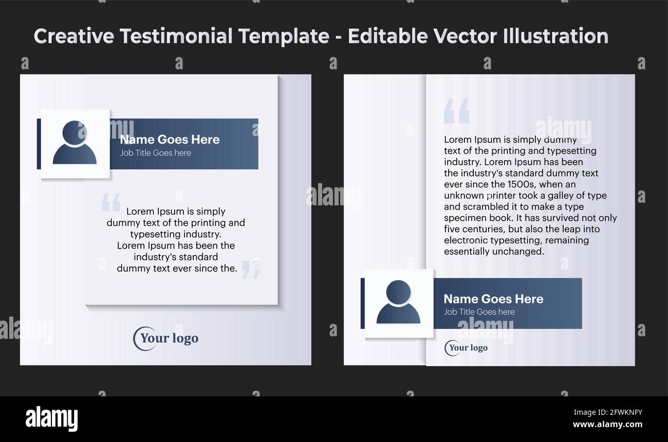 Creative Testimonial Templates - Editable Vector Illustration Stock ...
