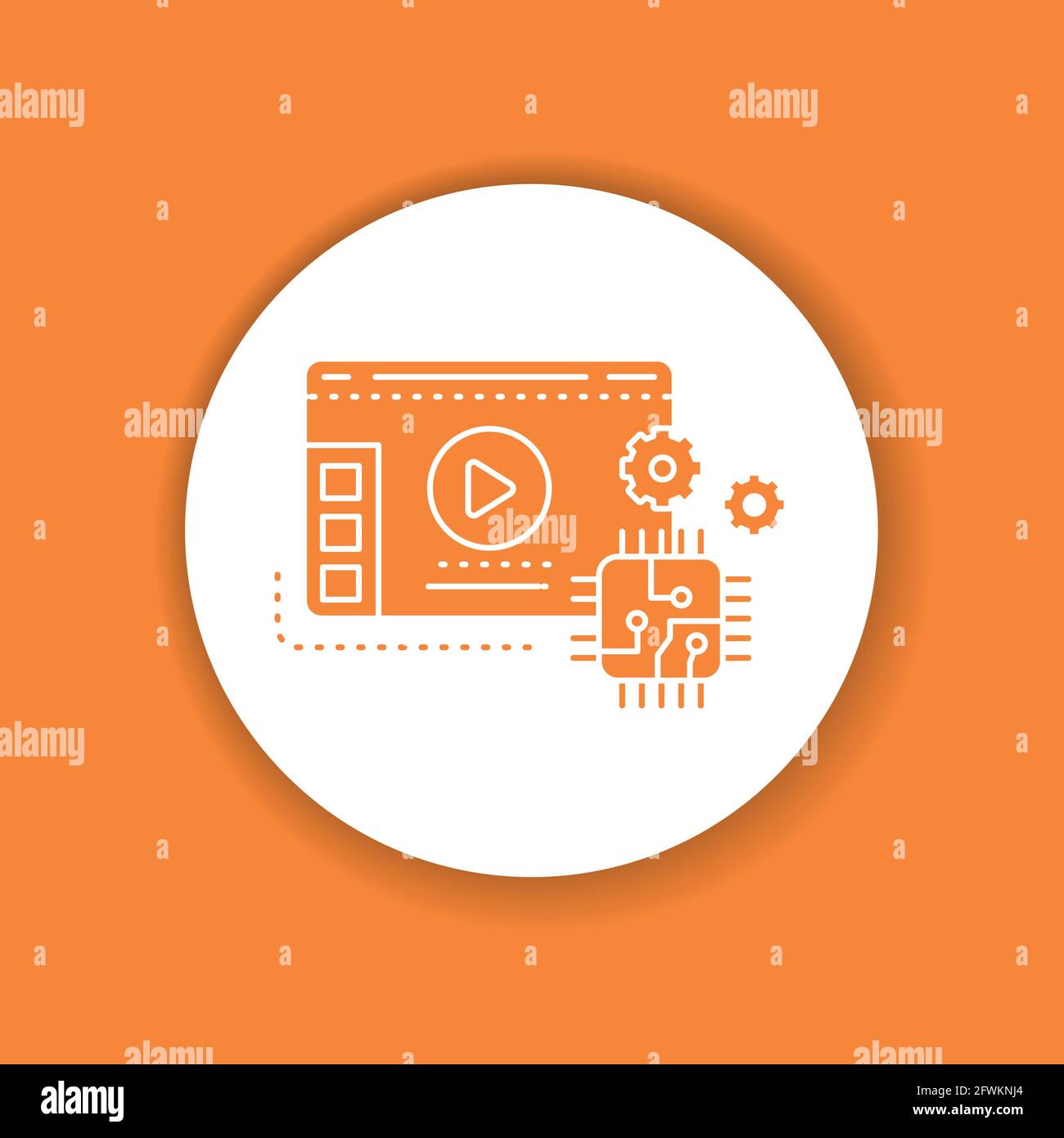 Technology blog web site color glyph icon. Overview technology and ...