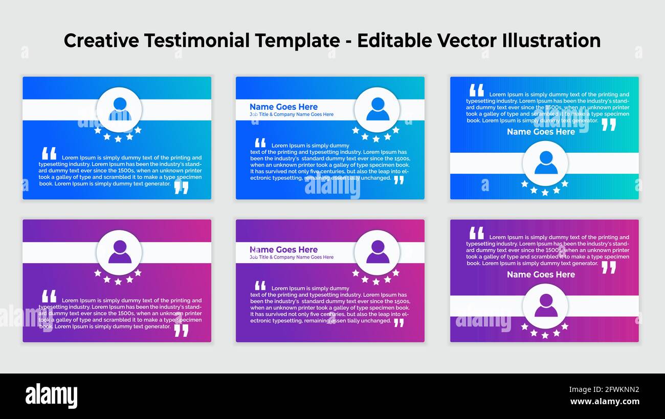 Creative Testimonial Templates - Editable Vector Illustration Stock ...