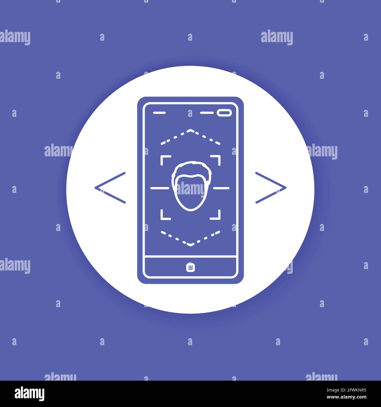 Augmented reality face recognition black glyph icon. Biometric scanning ...