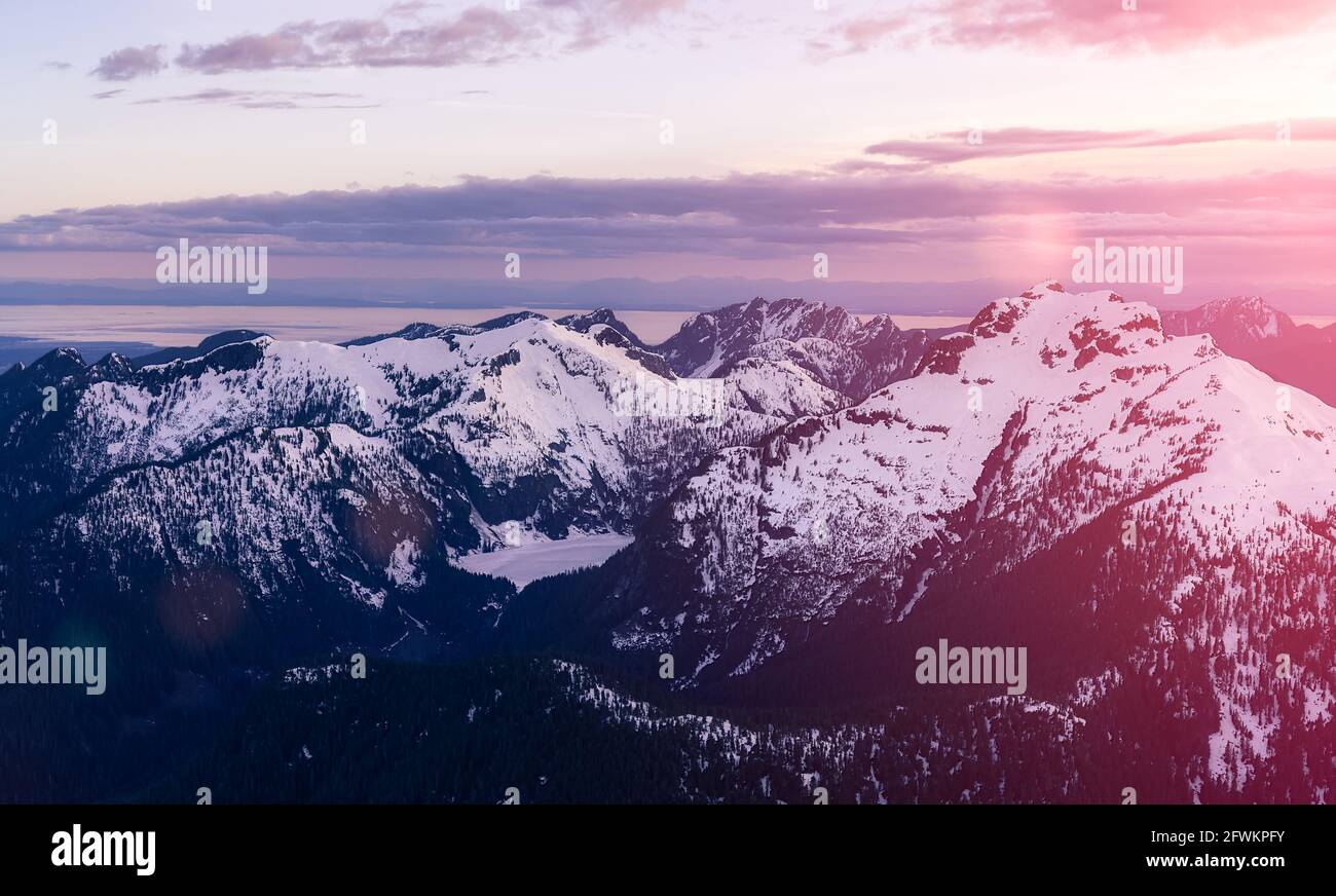 Aerial View from Airplane of Canadian Mountain Landscape Stock Photo ...